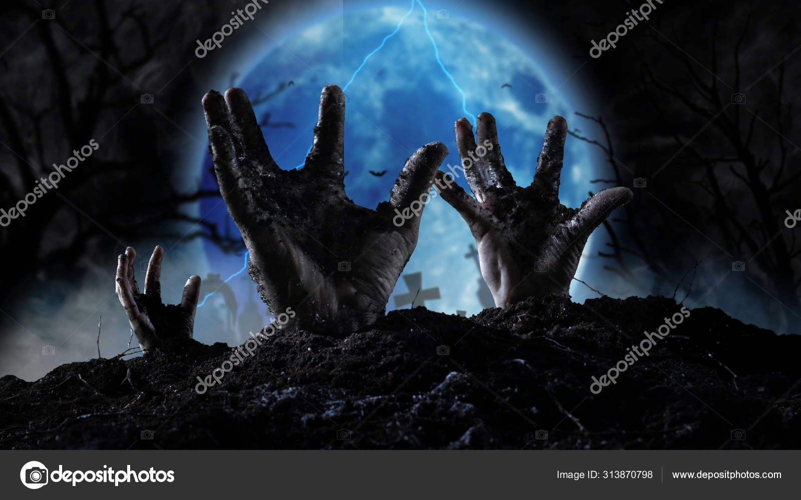 Zombie Hand Rising Out Of A Grave — Stock Photo © KinoMasterDnepr ...