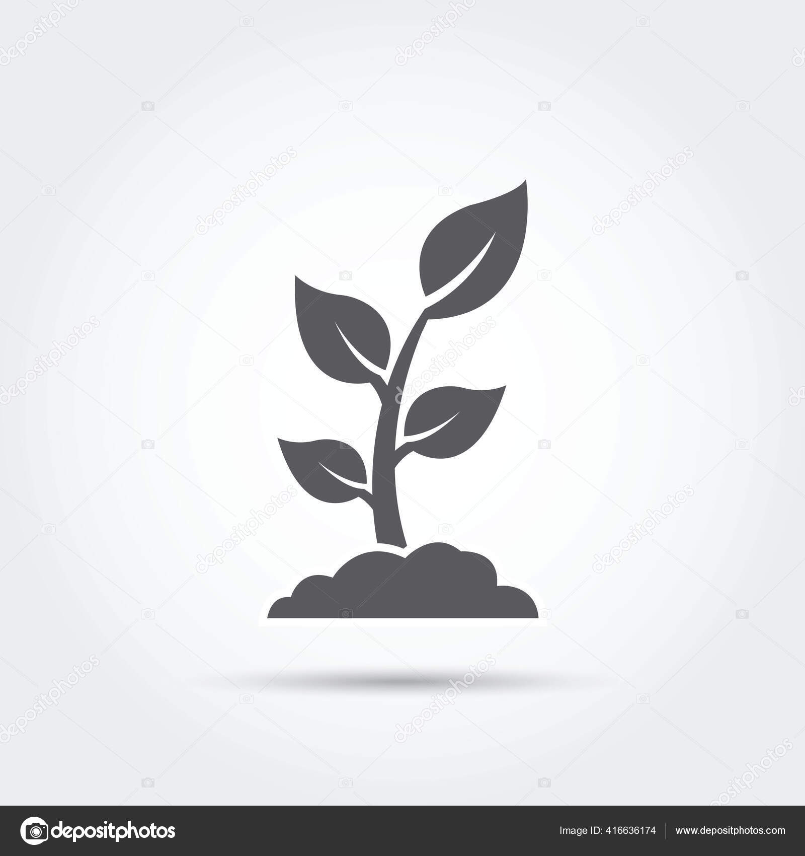 Gambar Bibit Proses Ikon Benih Gambar Vektor Siluet Vektor Stok oleh ...