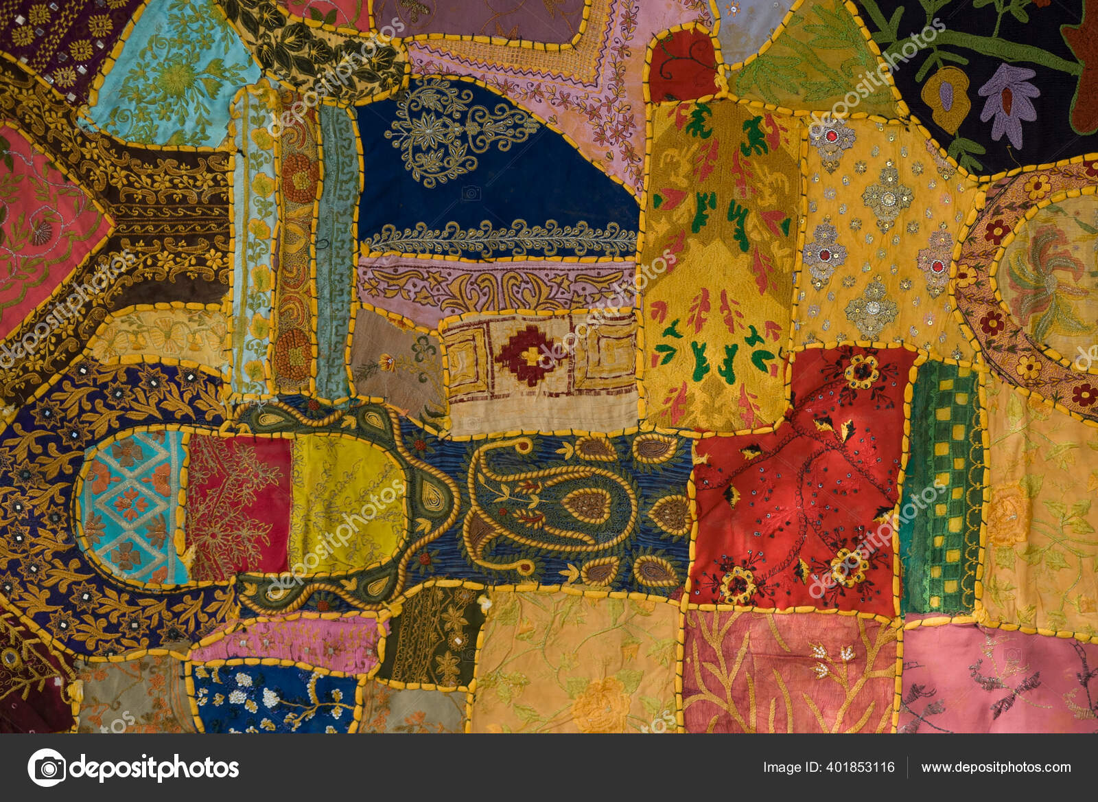 Top View Indian Patchwork Carpet City Manali Himachal Pradesh India ...