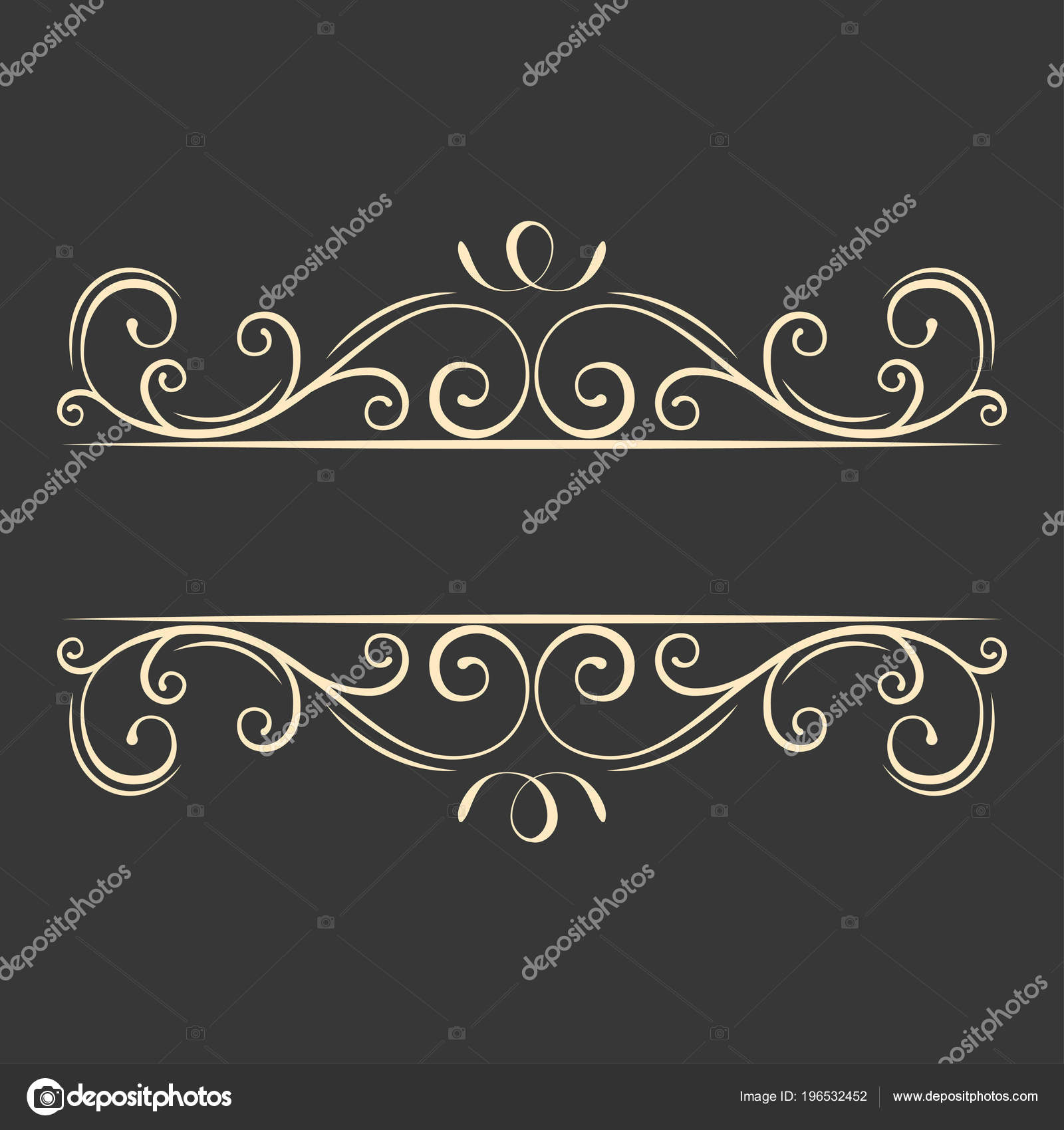 Filigree ornate page borders. Decorative scroll frame. Curl. Filigree ...