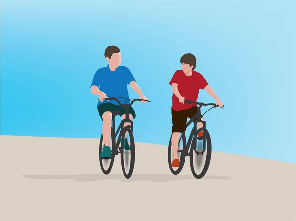 Orang naik sepeda gunung Vektor Stok, Ilustrasi Orang naik sepeda ...