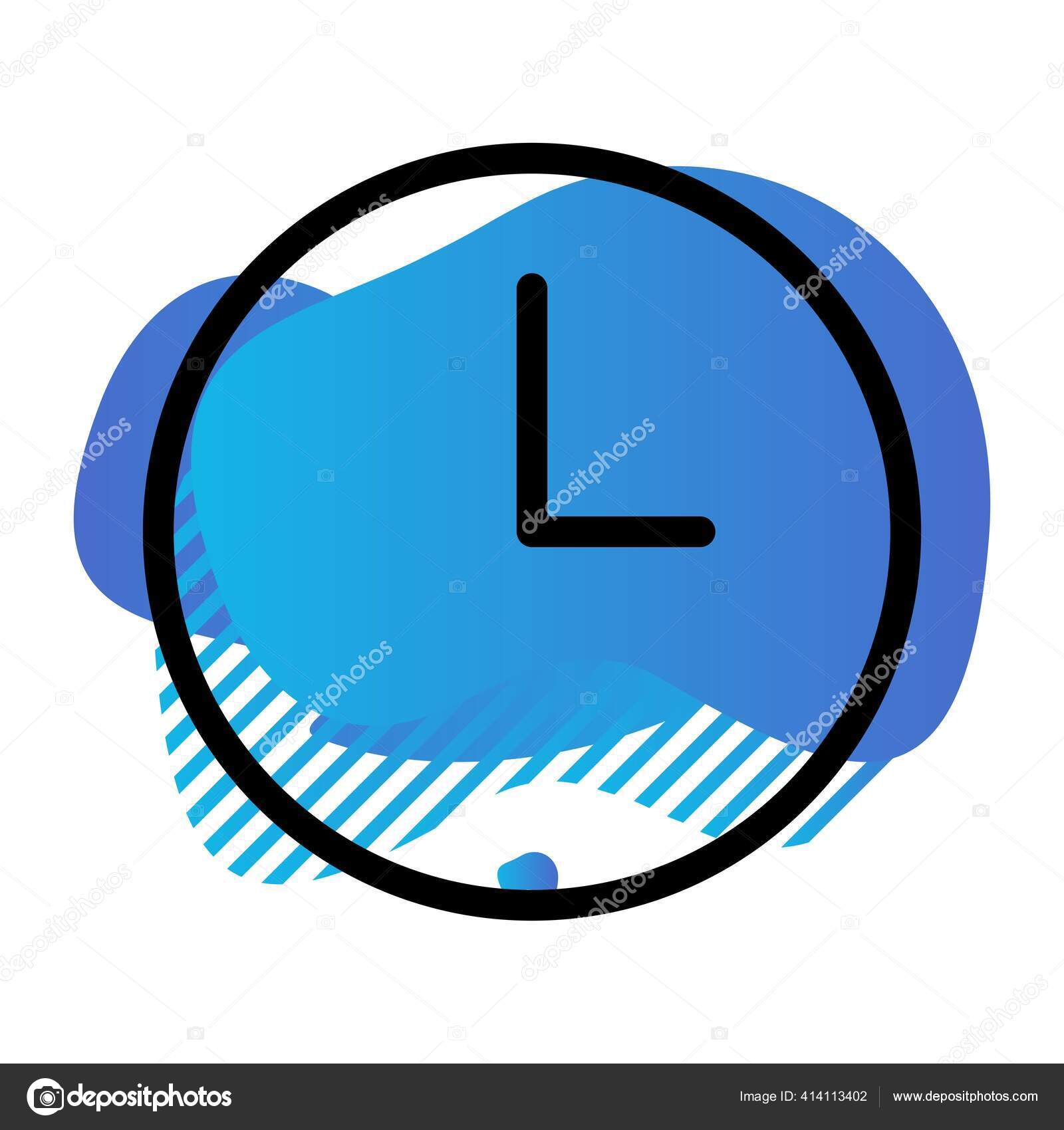 Vector Clock Flat Icon White Background Stock Vector by ©Vectorvalley ...