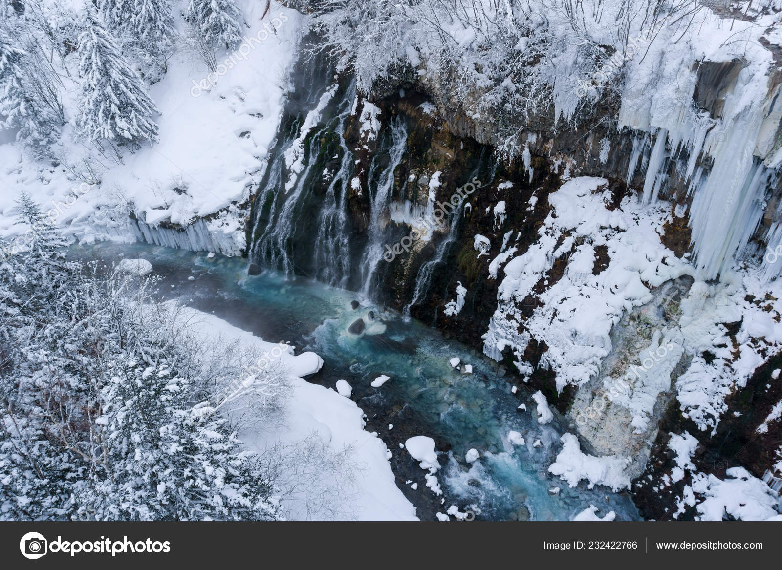 Shirahige Waterfall Located 600 Meters Sea Leven Shirogane Hot Spring ...