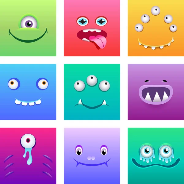 Cartoon monster faces Stock Vector Image by ©Y.Verovski #132530622