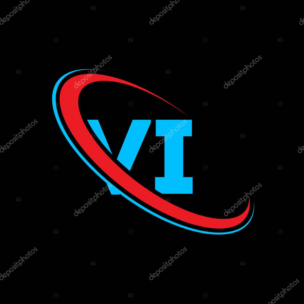 Diseño del logotipo de la letra VI V I. Letra inicial VI círculo ...