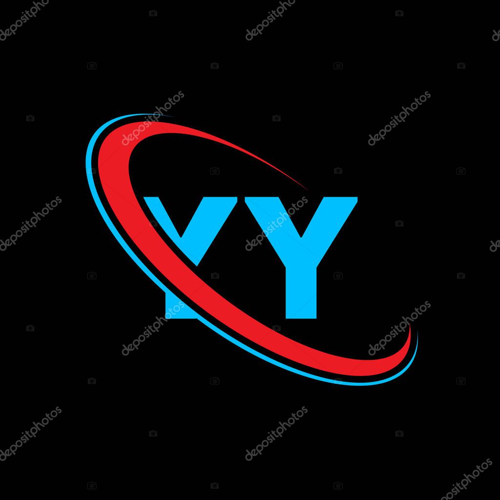 Diseño del logotipo de la letra YY Y. Letra inicial YY círculo ...