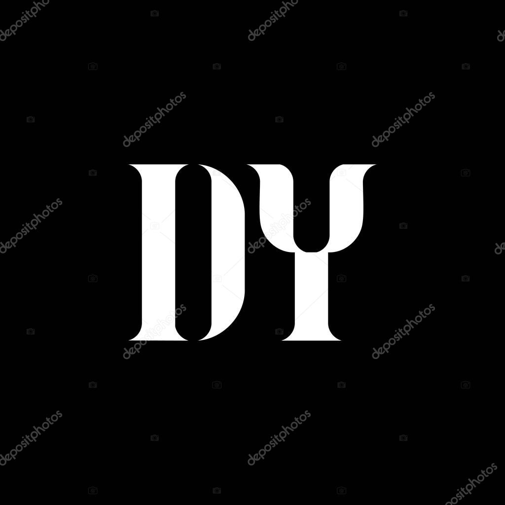 Diseño del logotipo de la letra DY D Y. Letra inicial DY en mayúsculas ...