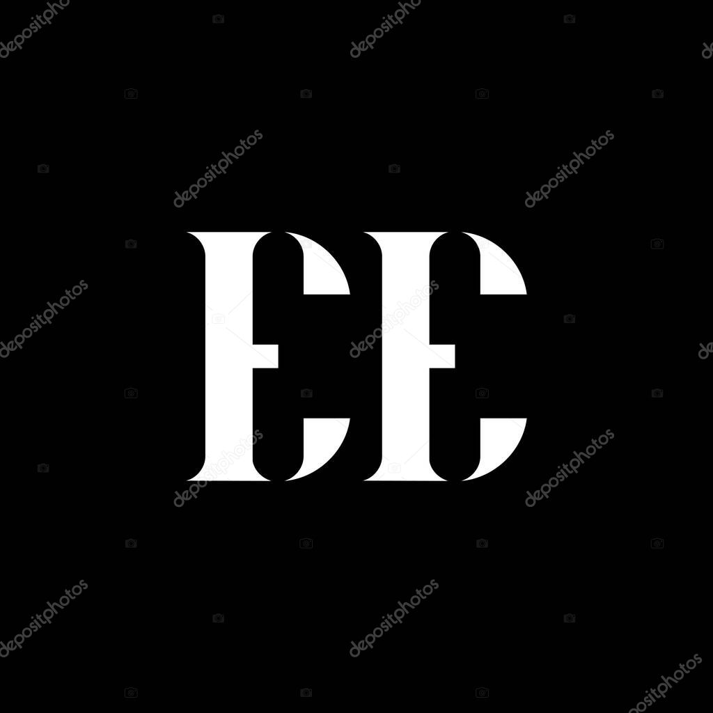 Diseño del logotipo de la letra EE E E. Letra inicial EE en mayúsculas logo monograma color ...