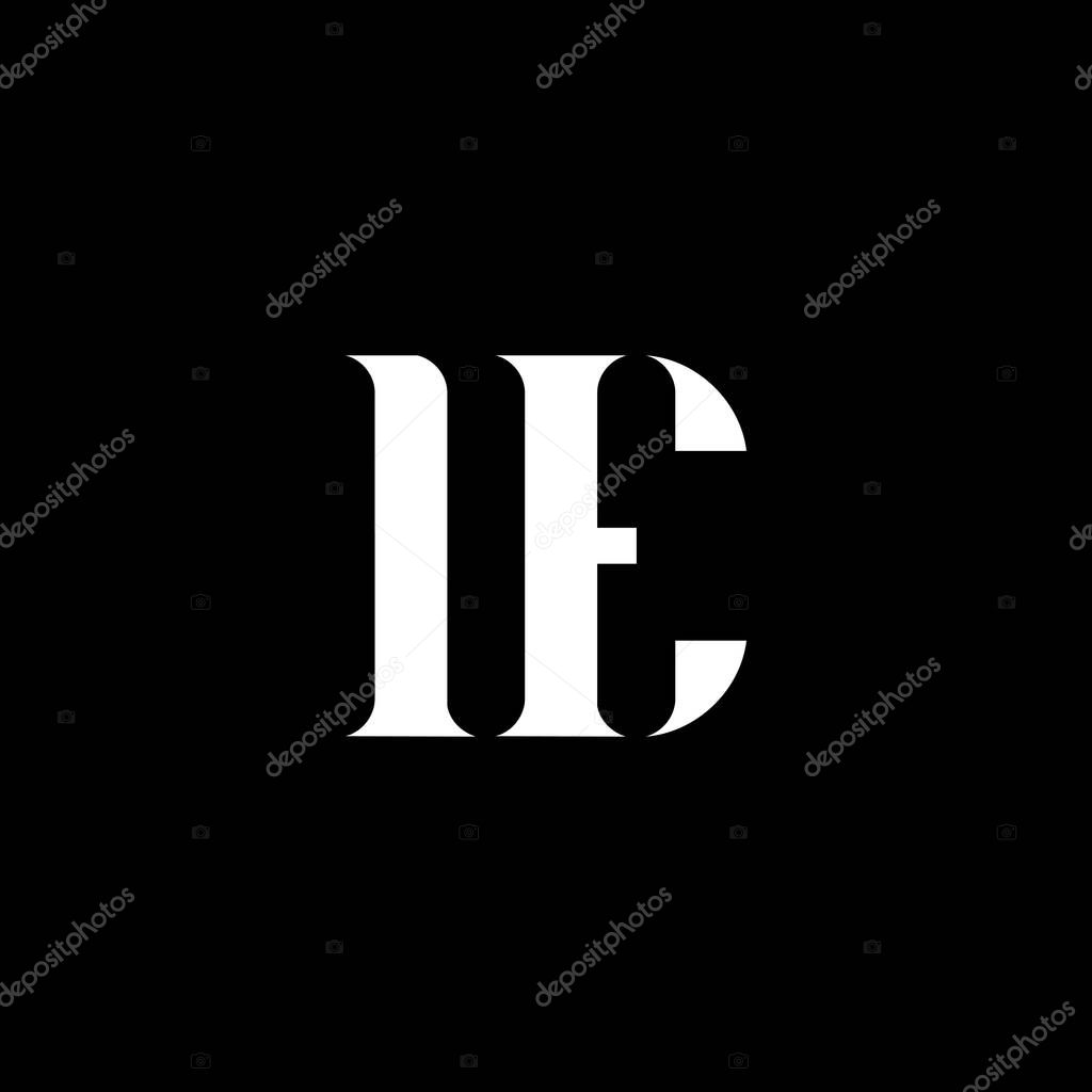 Diseño del logotipo de la letra IE I E. Letra inicial IE en mayúsculas ...