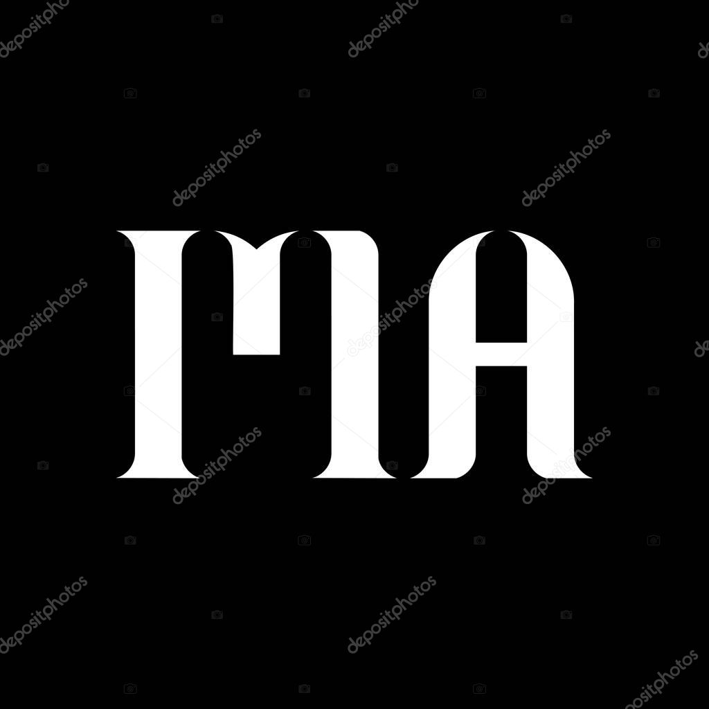 MA M Diseño del logotipo de una letra. Letra inicial MA en mayúsculas ...