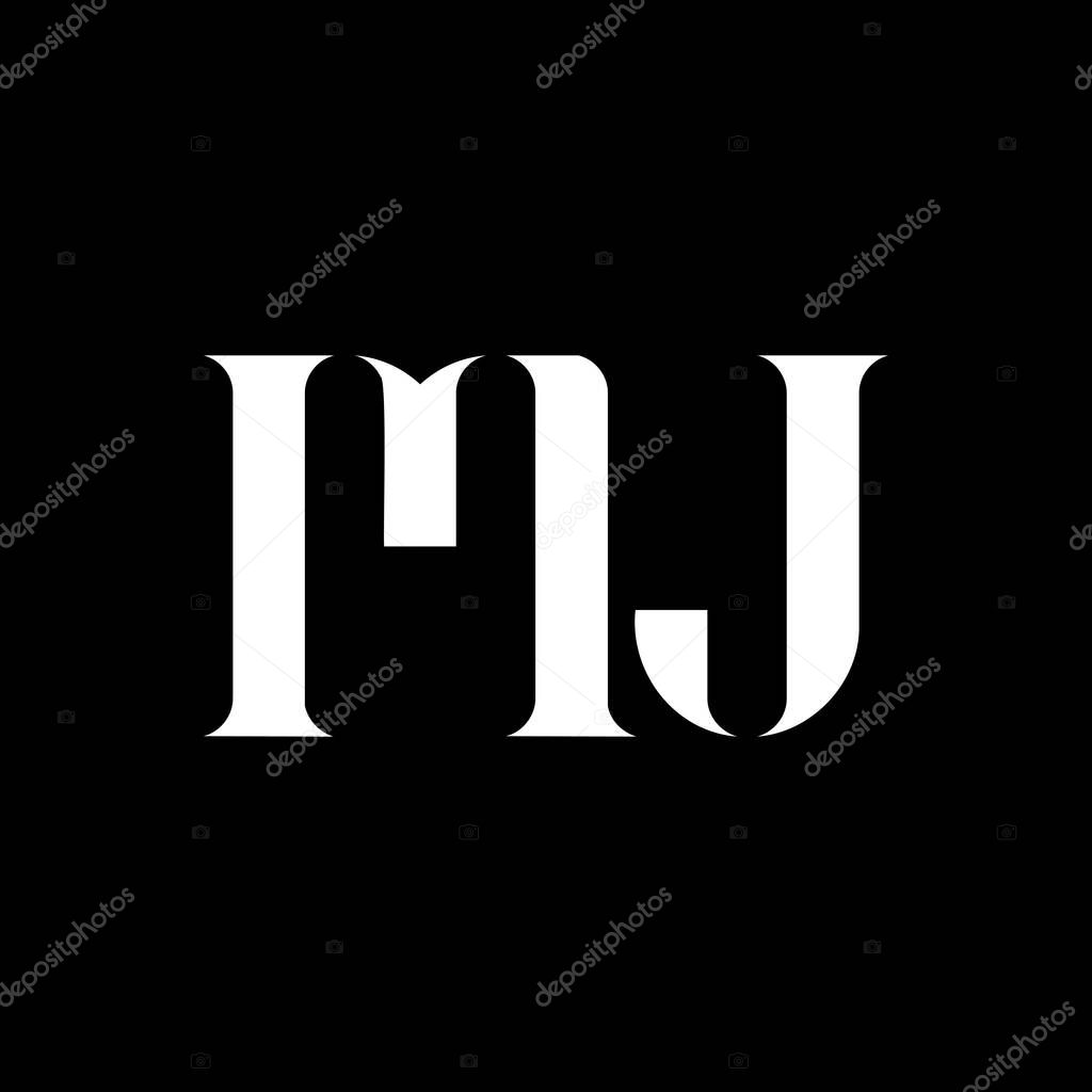 Diseño del logotipo de la letra MJ M J. Letra inicial MJ en mayúsculas ...