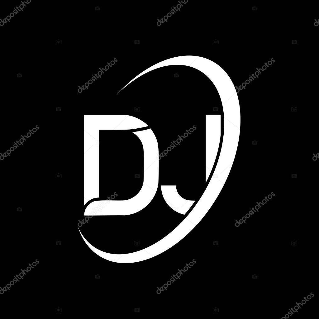 Logo DJ. Diseño D J. Carta blanca de DJ. Diseño del logotipo de la ...