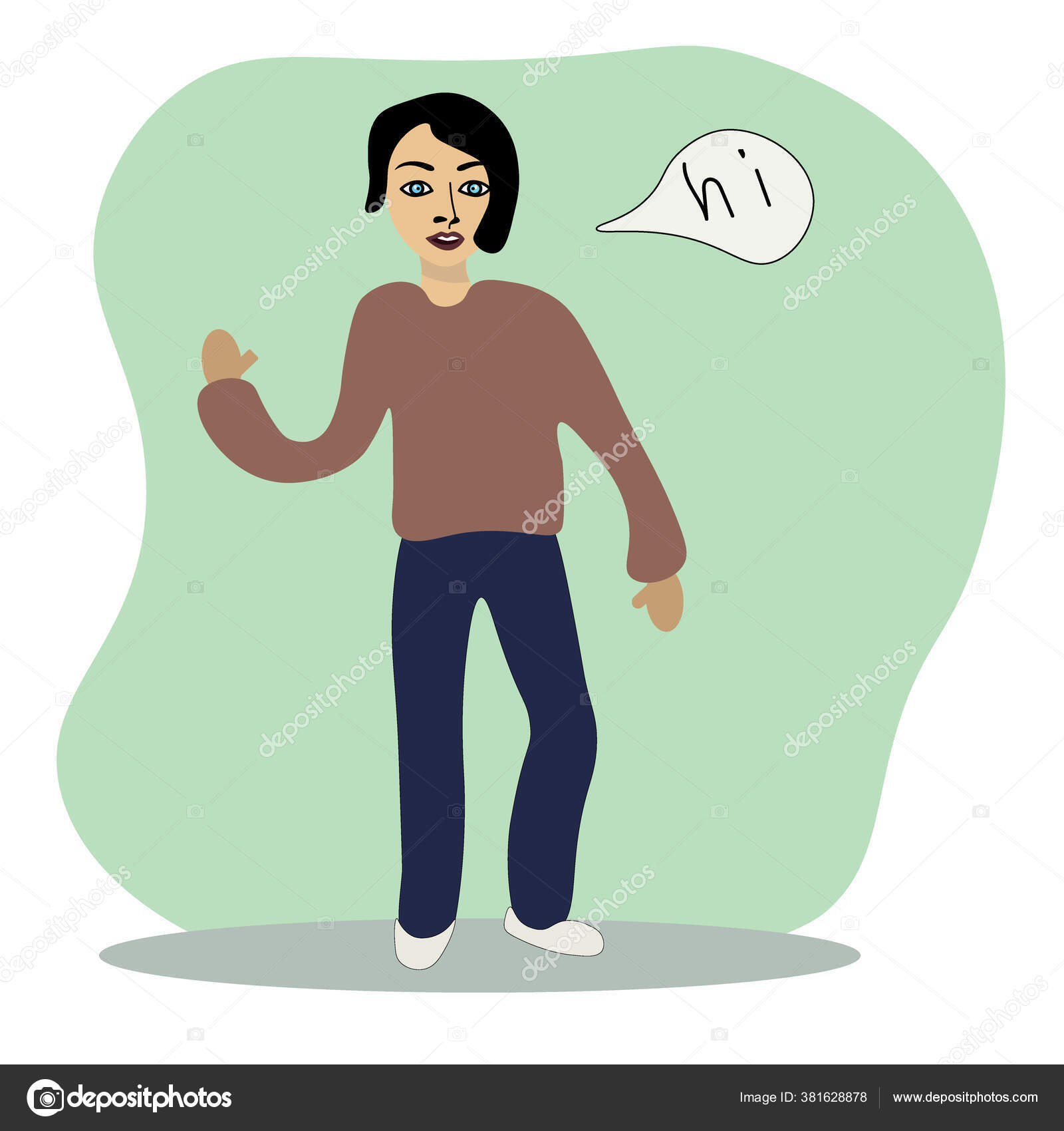 Young Man Says Greeting Man Waves His Hands Gestures Friendly — Stock ...