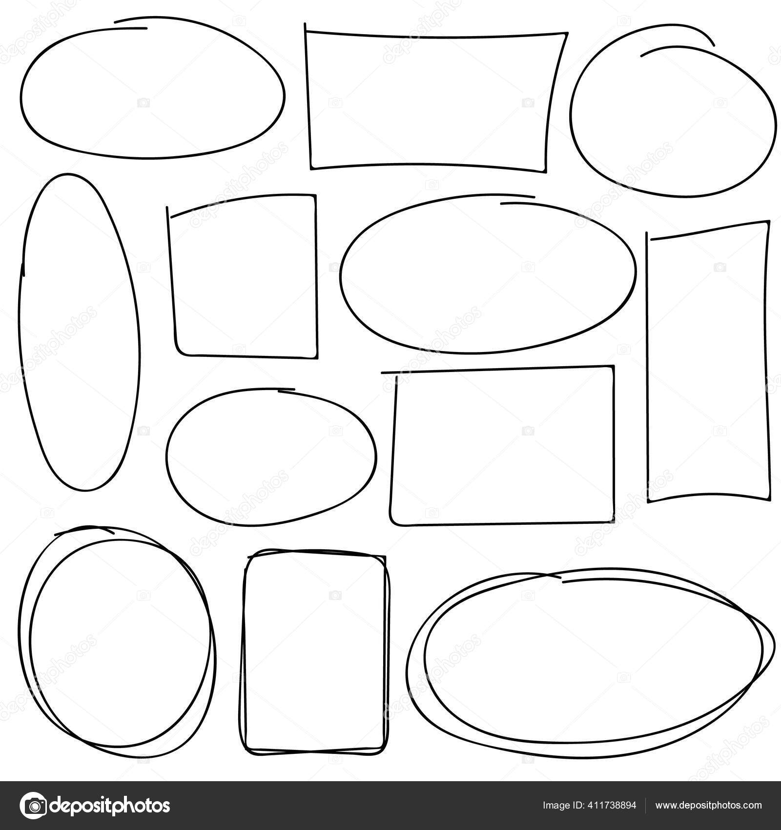 Doodle Set Black Pencil Drawing Objects Hand Drawn Abstract ...