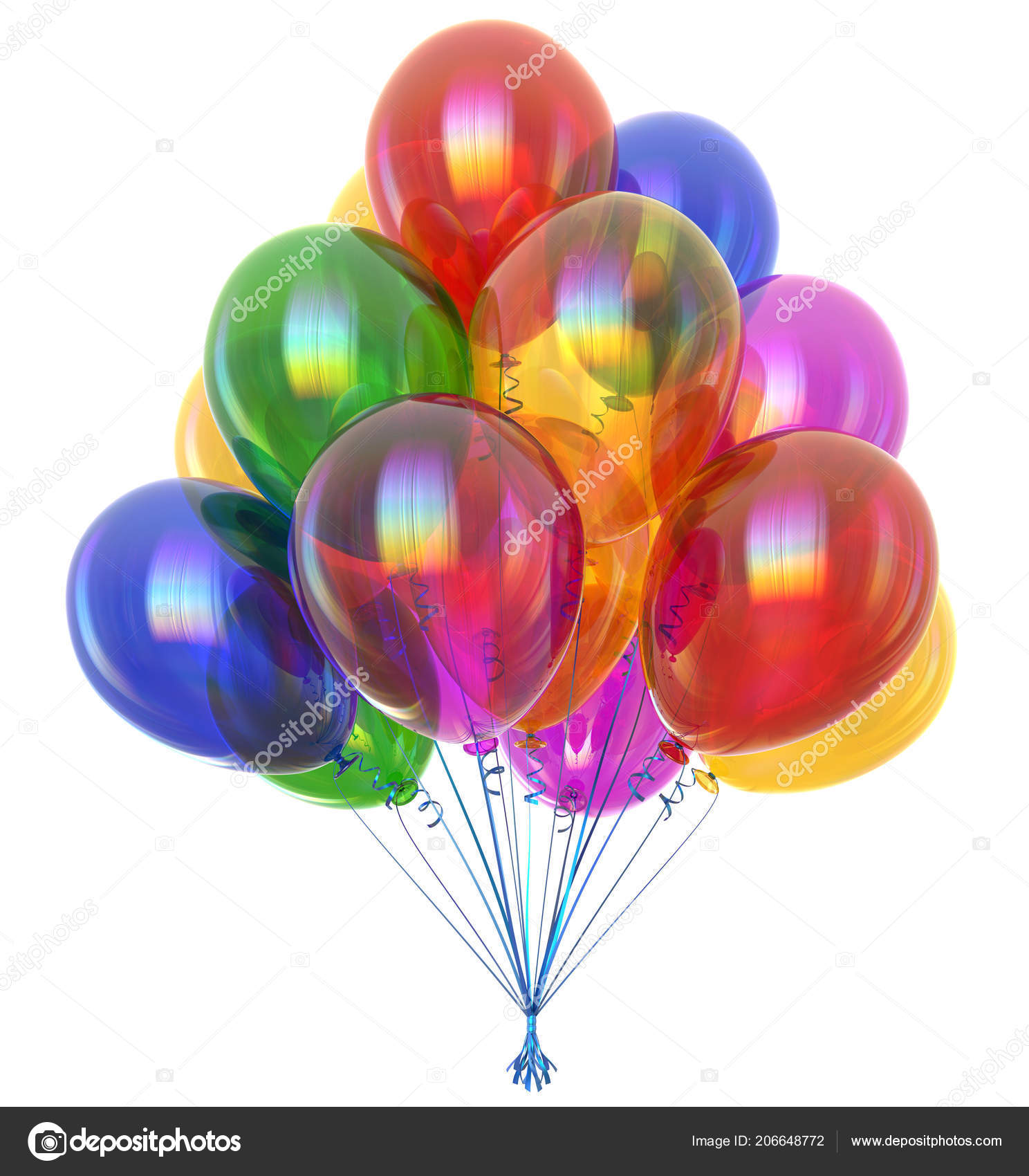 Colorful Party Balloons Translucent Multicolored Birthday Event