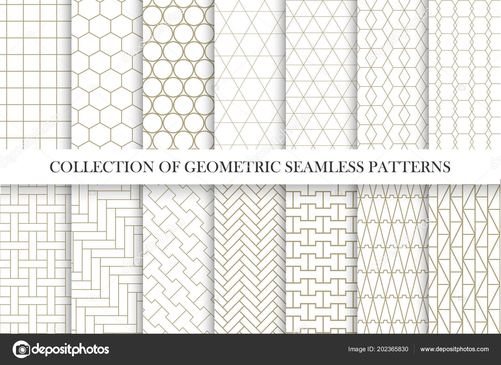 Collection Geometric Seamless Vector Patterns Simple Minimal Design You ...