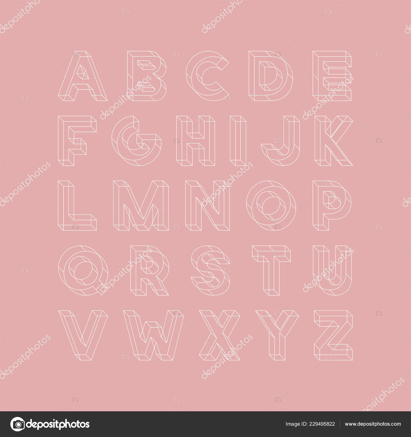 Vector geometric font. English alphabet, creative latin letters Stock ...