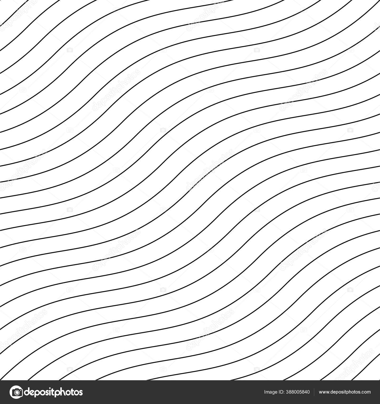 Vector decorative seamless outline pattern. Striped endless wave ...