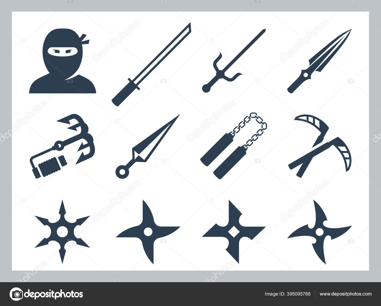 Ninja Weapons Vector