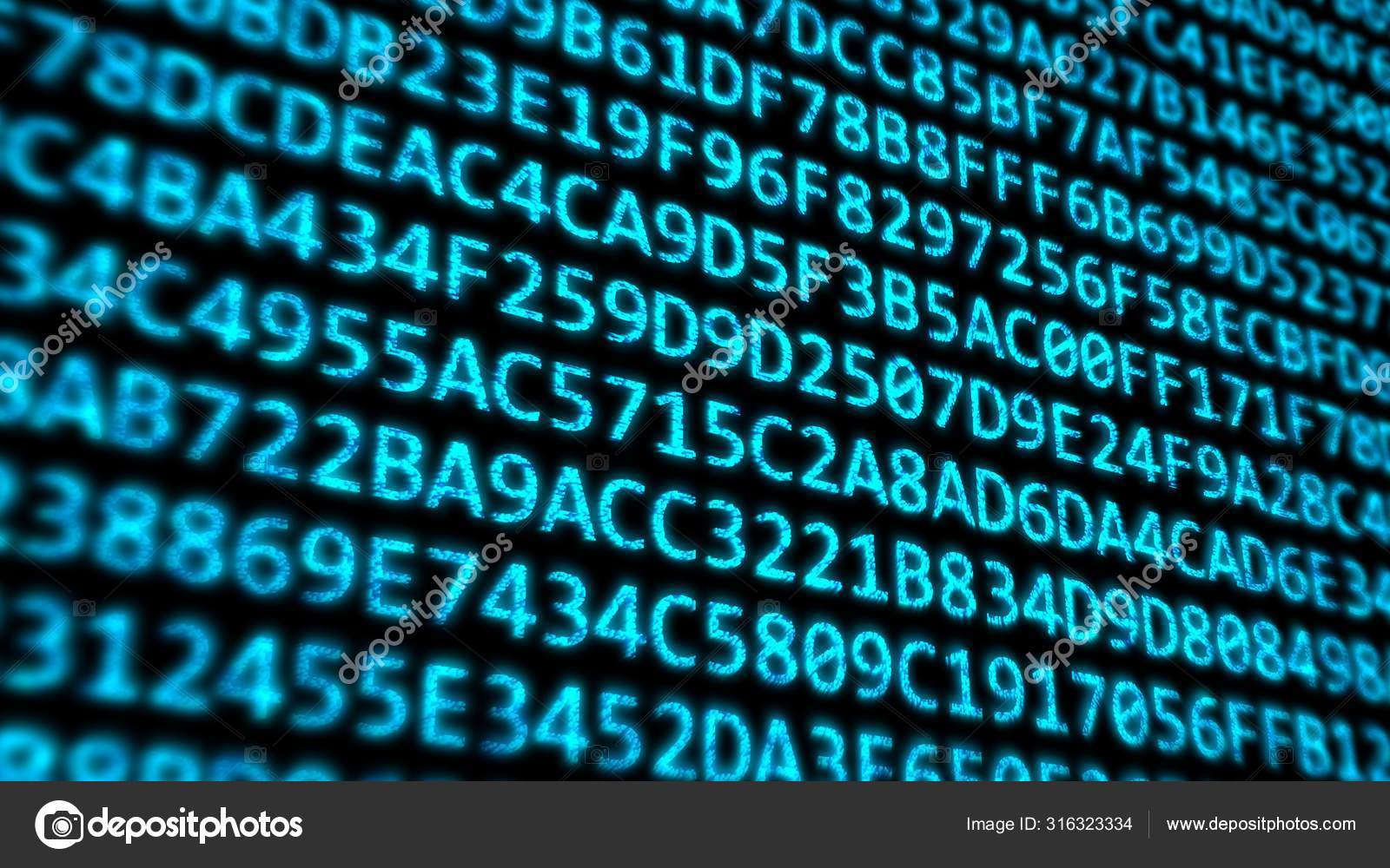 Hexadecimal Code Program Digits On Digital Computer Monitor Screen Abstract Background Texture 1206
