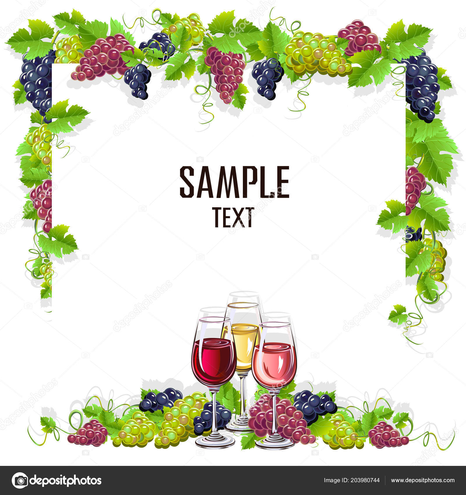 Wine Grapes Border Clip Art