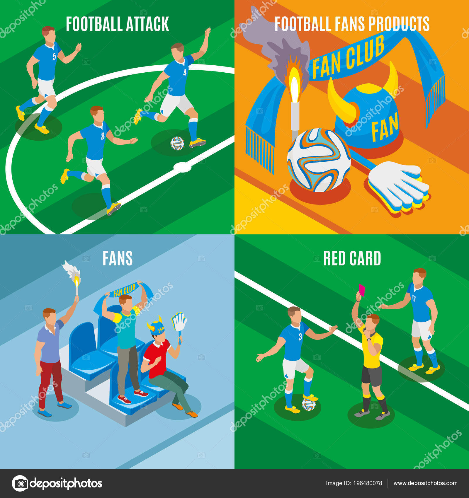 Football 2x2 Isometric Design Concept Stock Vector by ©macrovector ...