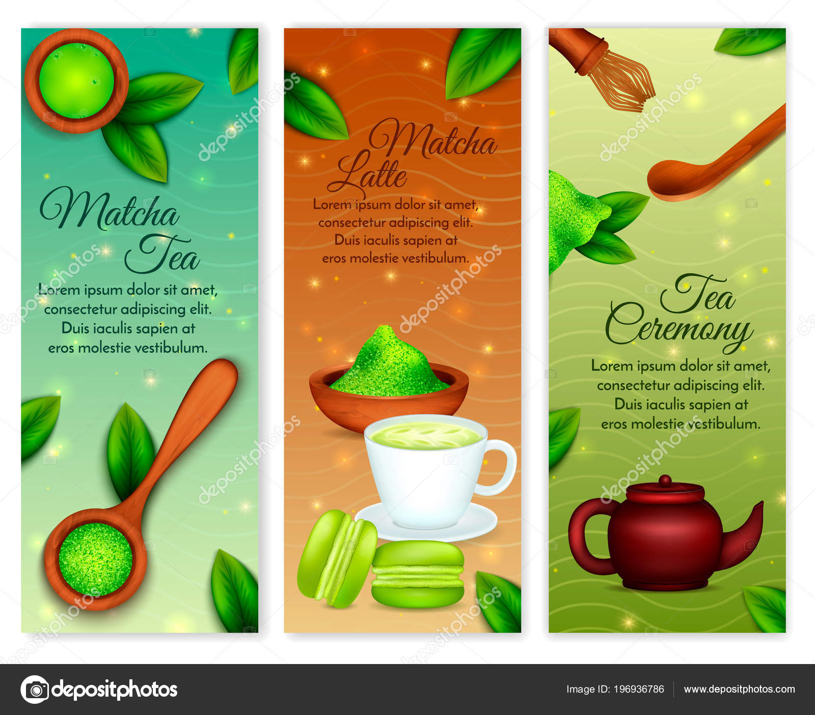 Matcha Vertical Banners Stock Vector Image by ©macrovector #196936786