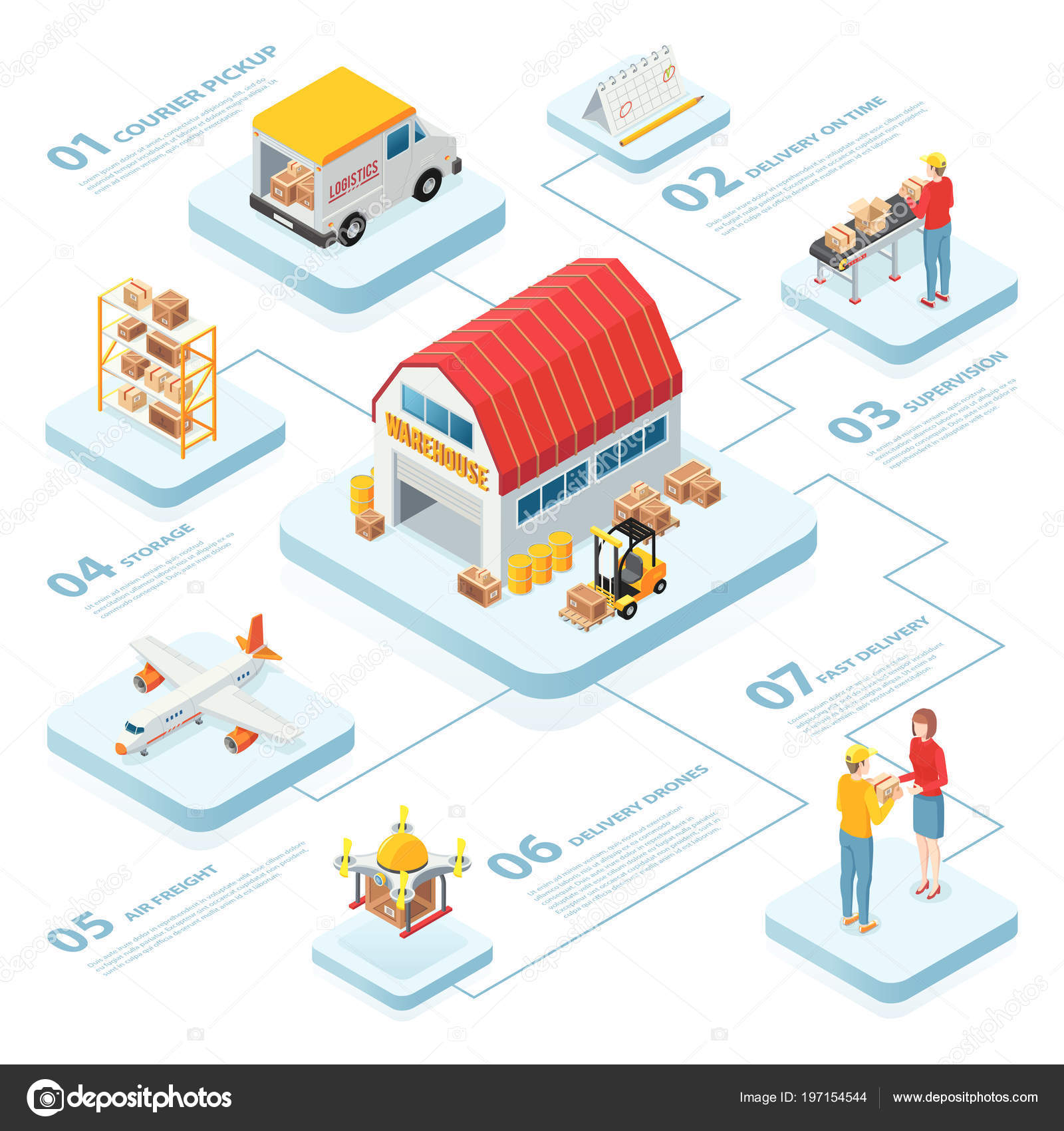 Logistics Infographics Isometric Layout — Stock Vector © macrovector ...