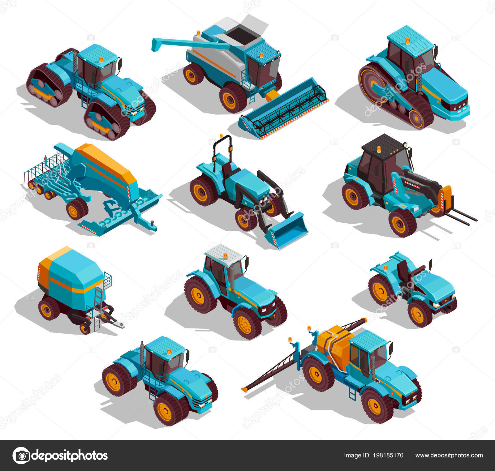 Agricultural Machines Isometric Icons Set Stock Vector Image by ... Agricultural Machines Isometric Icons Set Stock Vector Image by ...