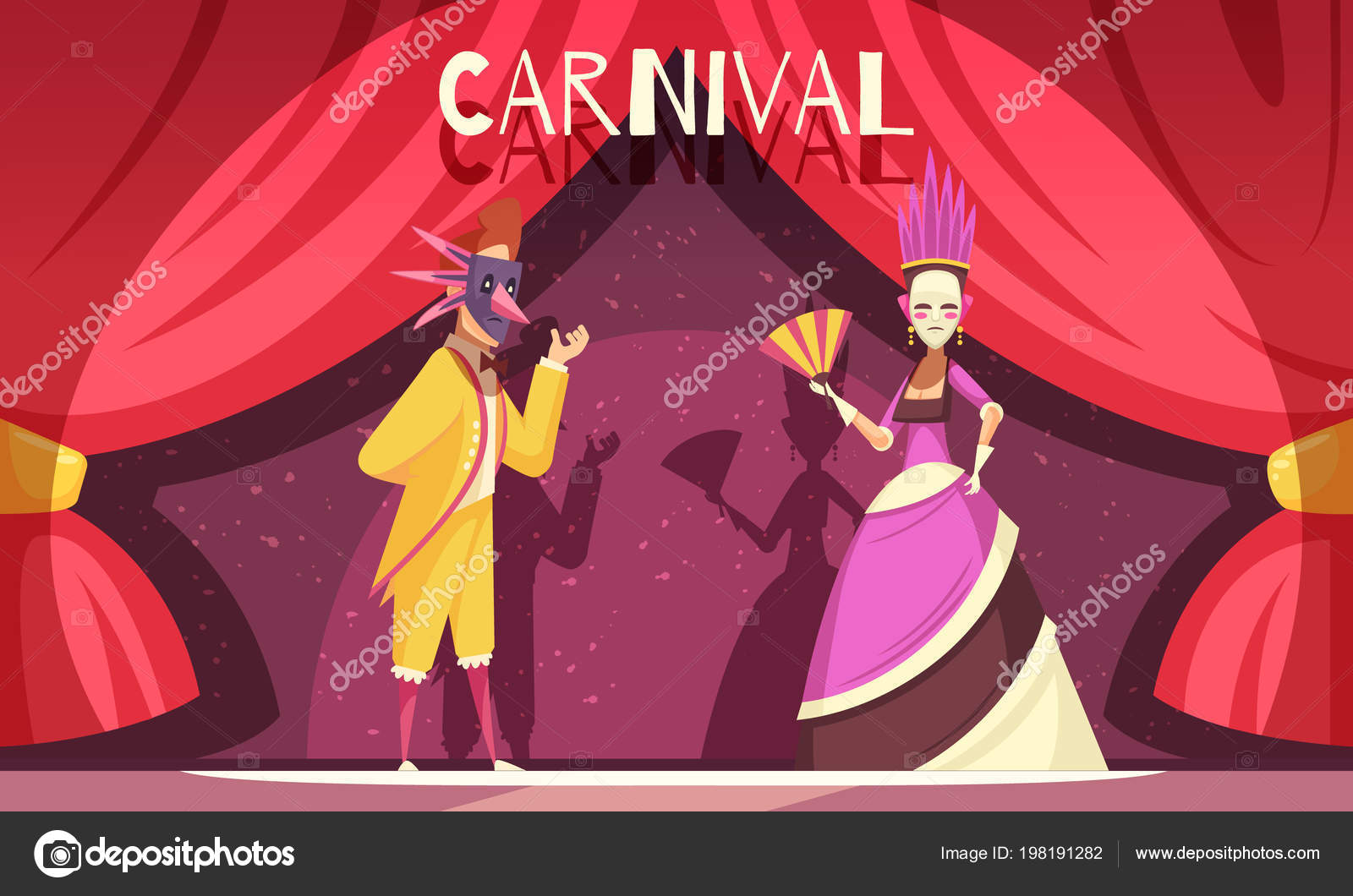 Carnival Cartoon Background Stock Vector Image by ©macrovector #198191282