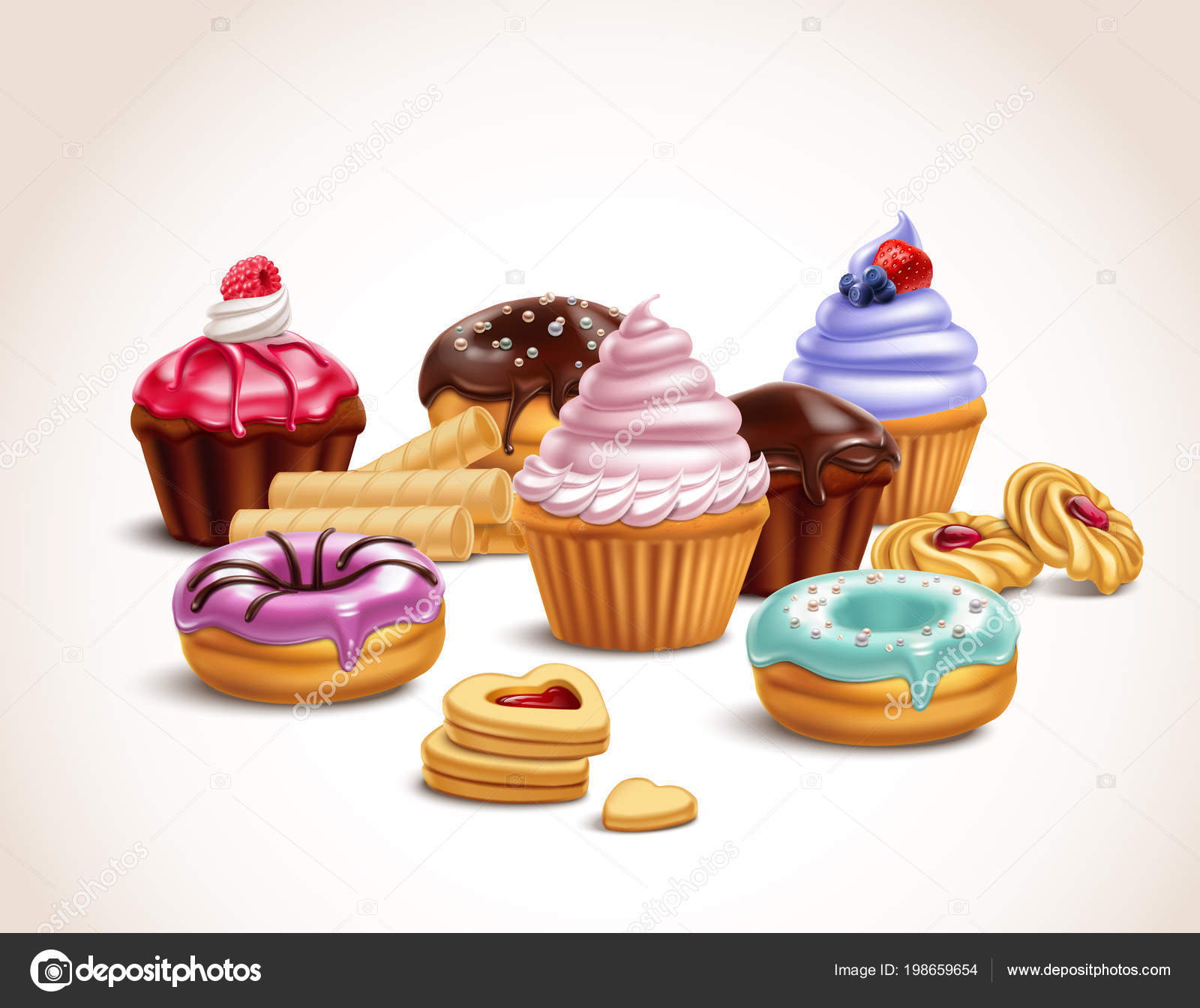 Realistic Sweet Treats Composition Stock Vector Image by ©macrovector ...