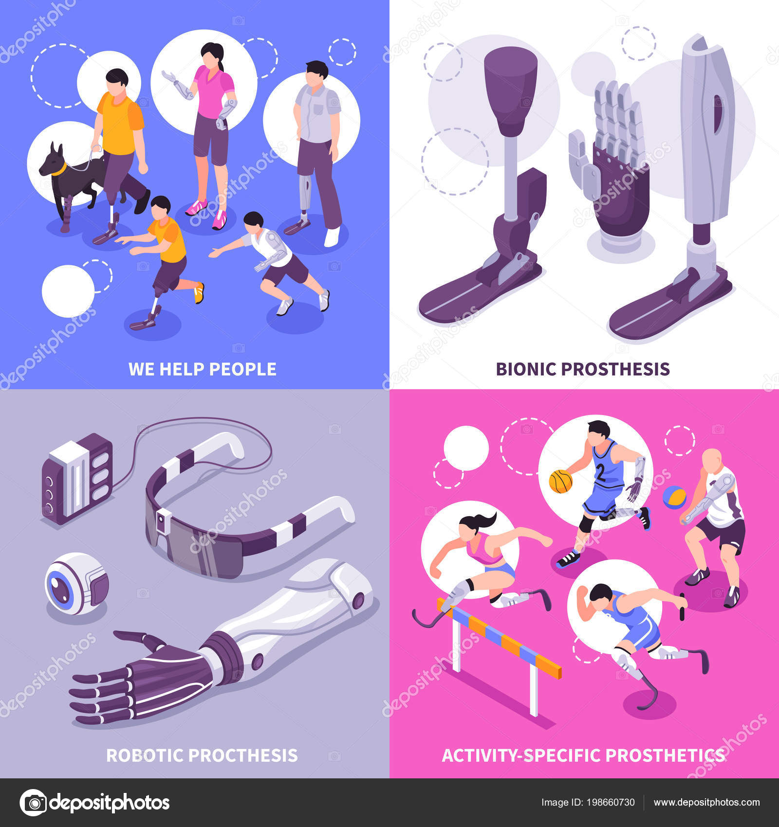 Bionic Prosthesis Isometric Concept Stock Vector Image by ©macrovector ...