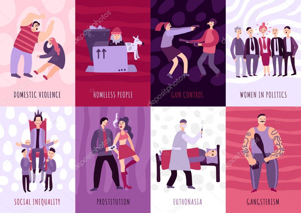 Conjunto de tarjetas de problemas sociales 2022