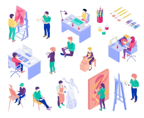 Creative Professions Isometric People Set - Stock Image - Everypixel