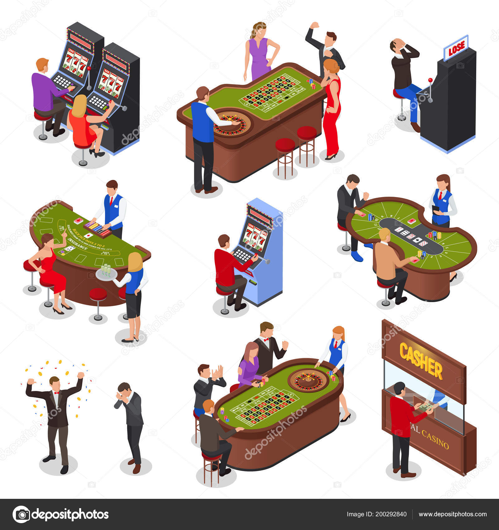 Isometric Casino Set Stock Vector Image by ©macrovector #200292840