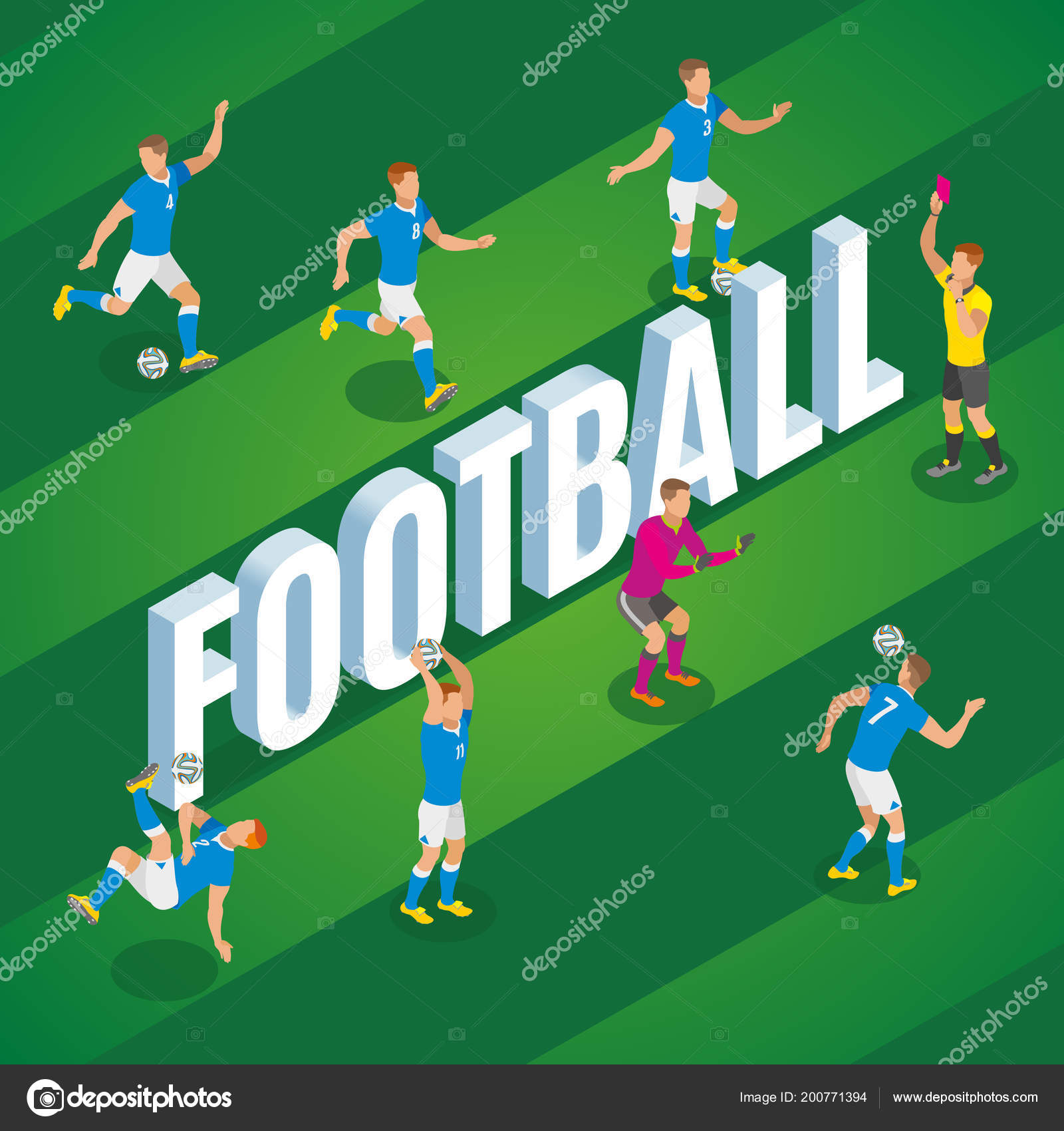 Football Isometric Poster Stock Vector by ©macrovector #200771394