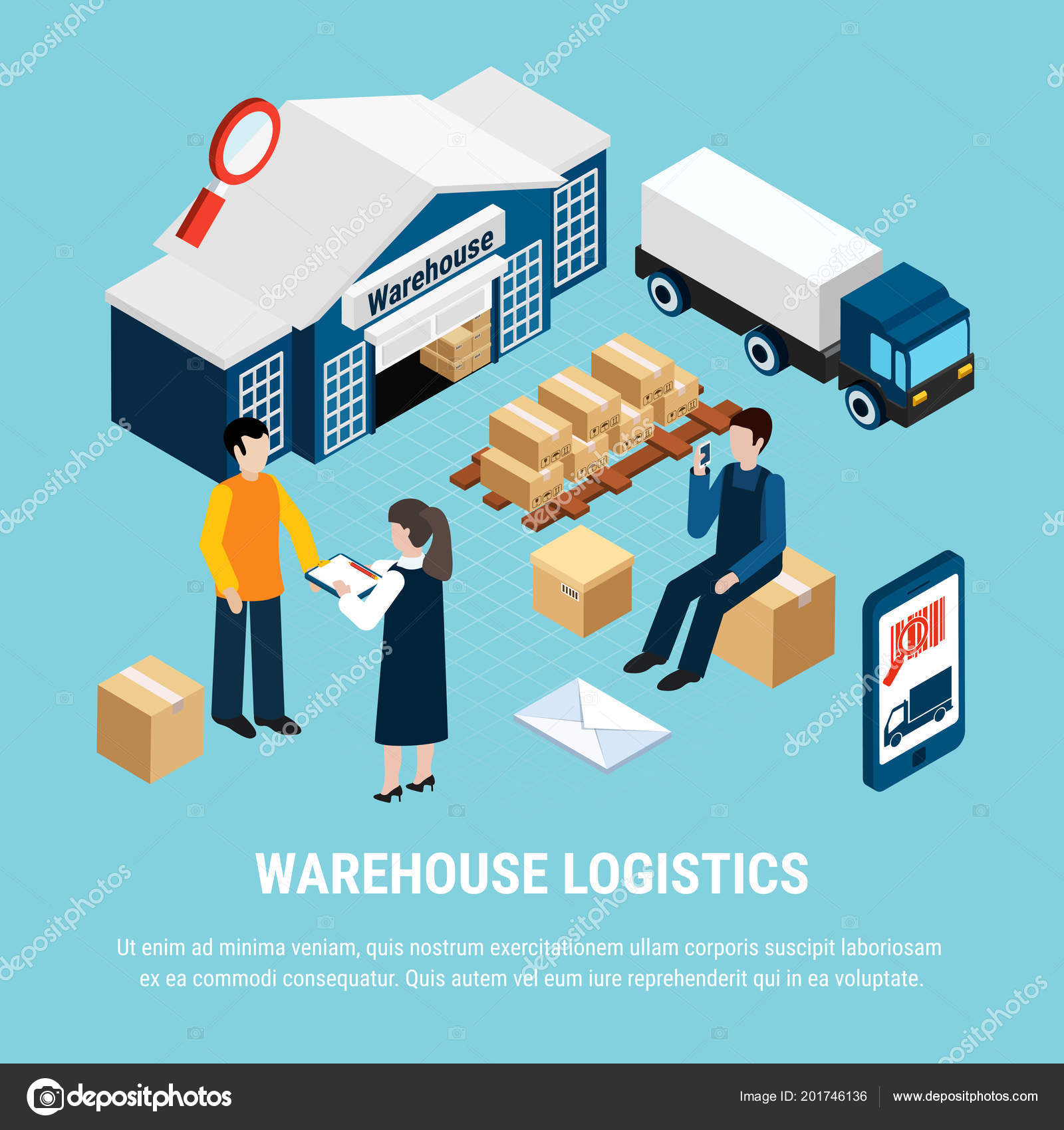 Logistics Isometric Concept Stock Vector Image by ©macrovector #201746136
