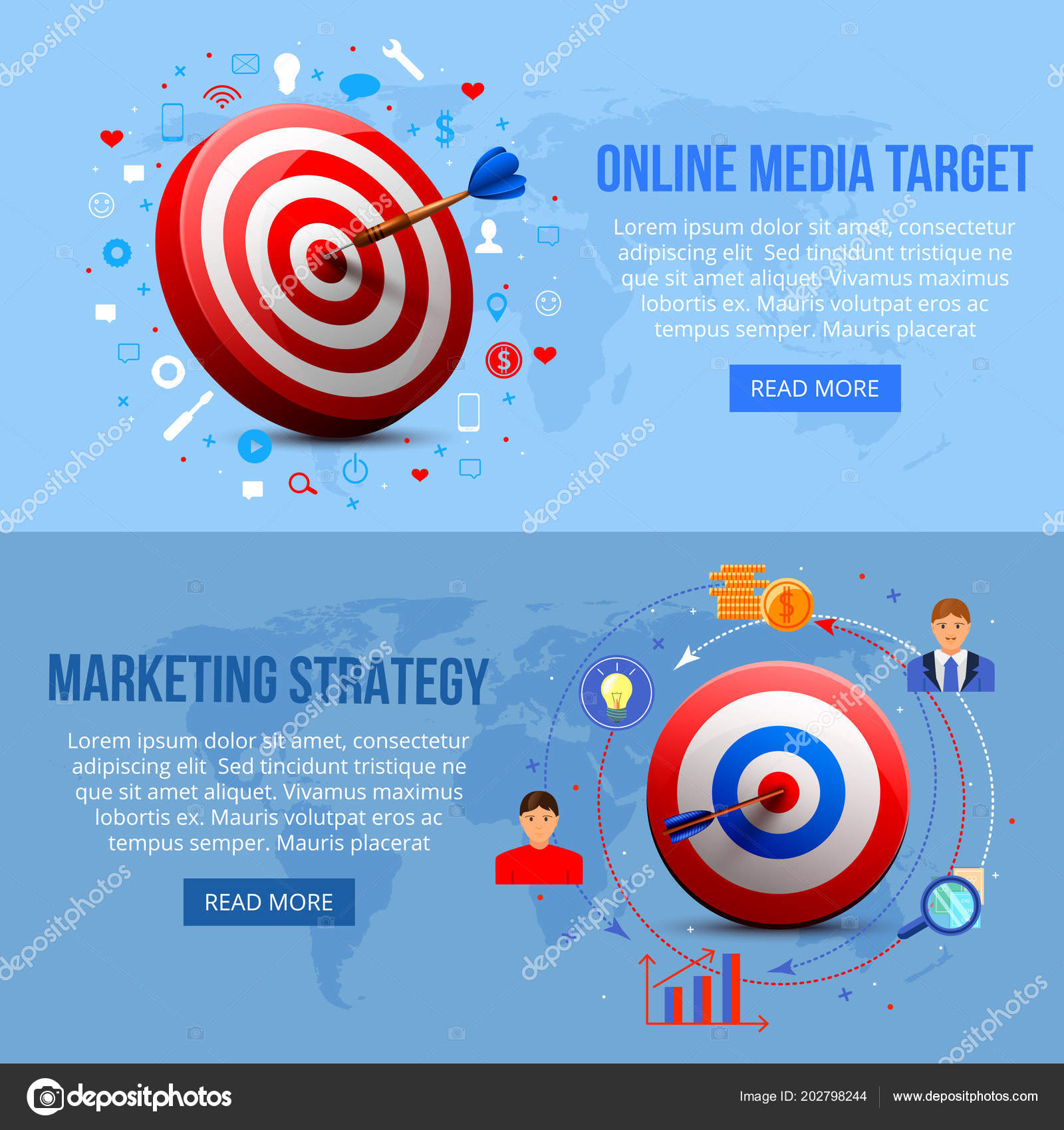 Realistic Targeting Marketing Banners Stock Vector Image by ...