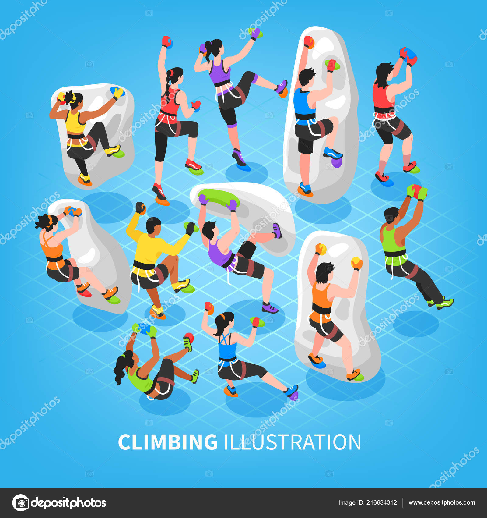 Isometric Climbing Sports Background Stock Vector Image by ©macrovector ...