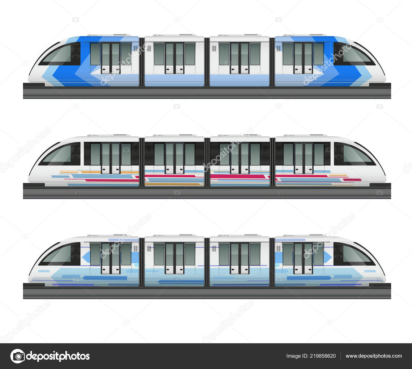 Passenger Trains Realistic Set Stock Vector Image by ©macrovector ...
