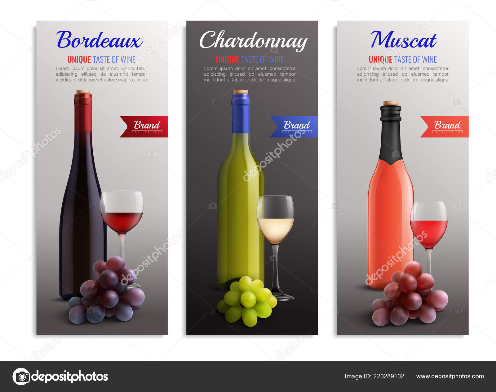Wine Realistic Vertical Banners Stock Vector by ©macrovector 220289102