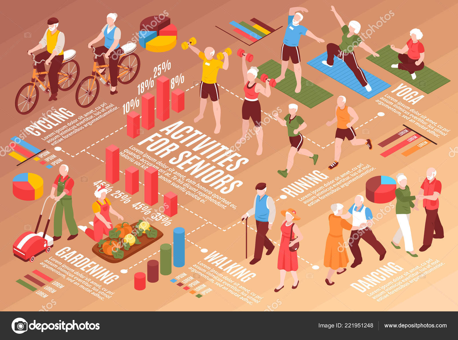 Senior People Isometric Flowchart Stock Vector Image by ©macrovector ...