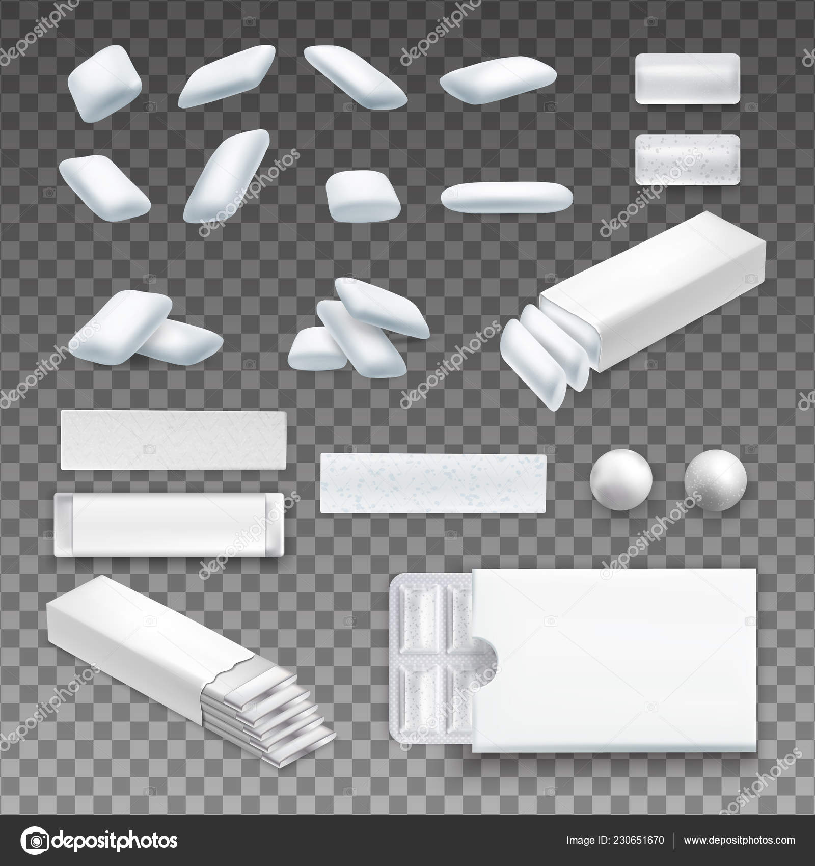 Realistic Chewing Gum Transparent Set Stock Vector Image by ...