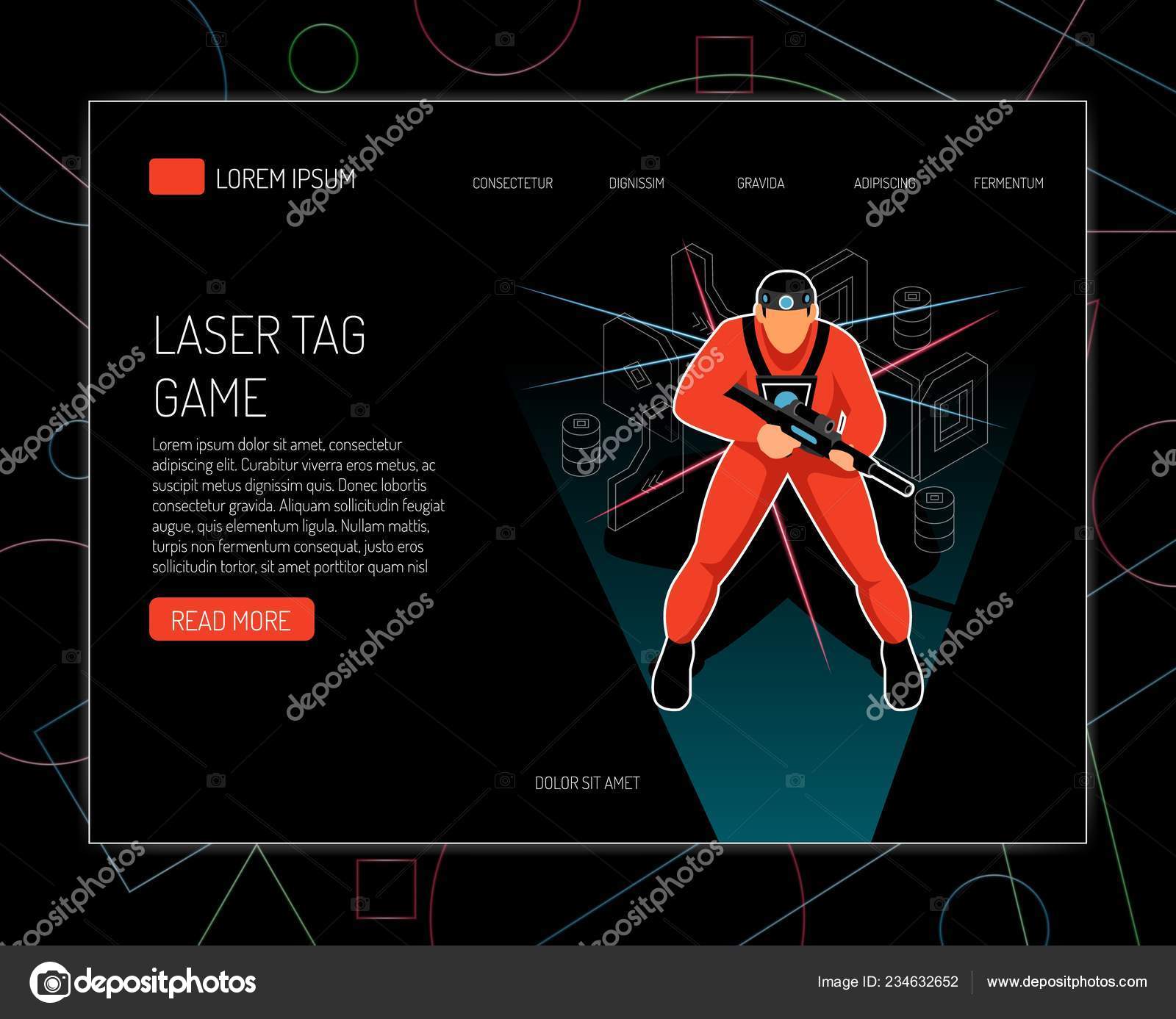 Laser Tag Isometric Design Stock Vector Image by ©macrovector #234632652