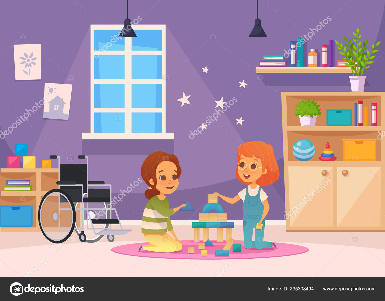 Inclusion Inclusive Education Cartoon Composition Stock Vector Image by ...