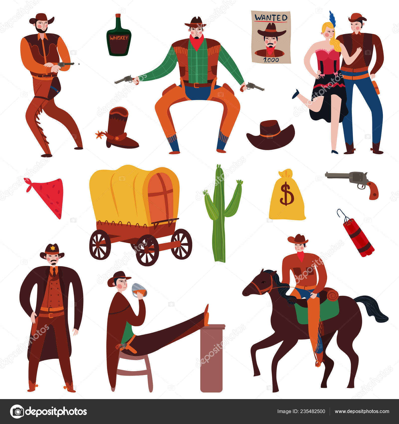 Wild West Icon Set Stock Vector by ©macrovector 235482500 Wild West Icon Set Stock Vector by ©macrovector 235482500
