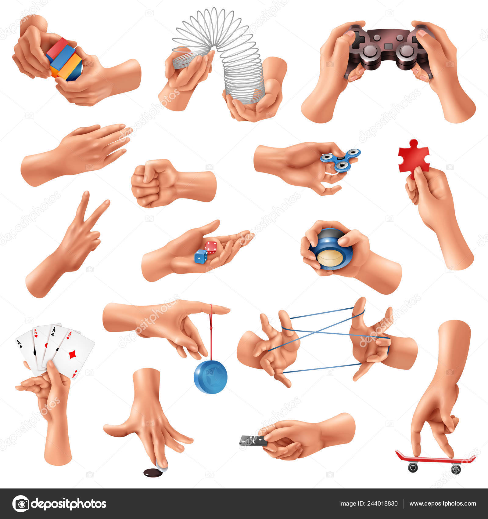 Hand Games Set Stock Vector by ©macrovector 244018830