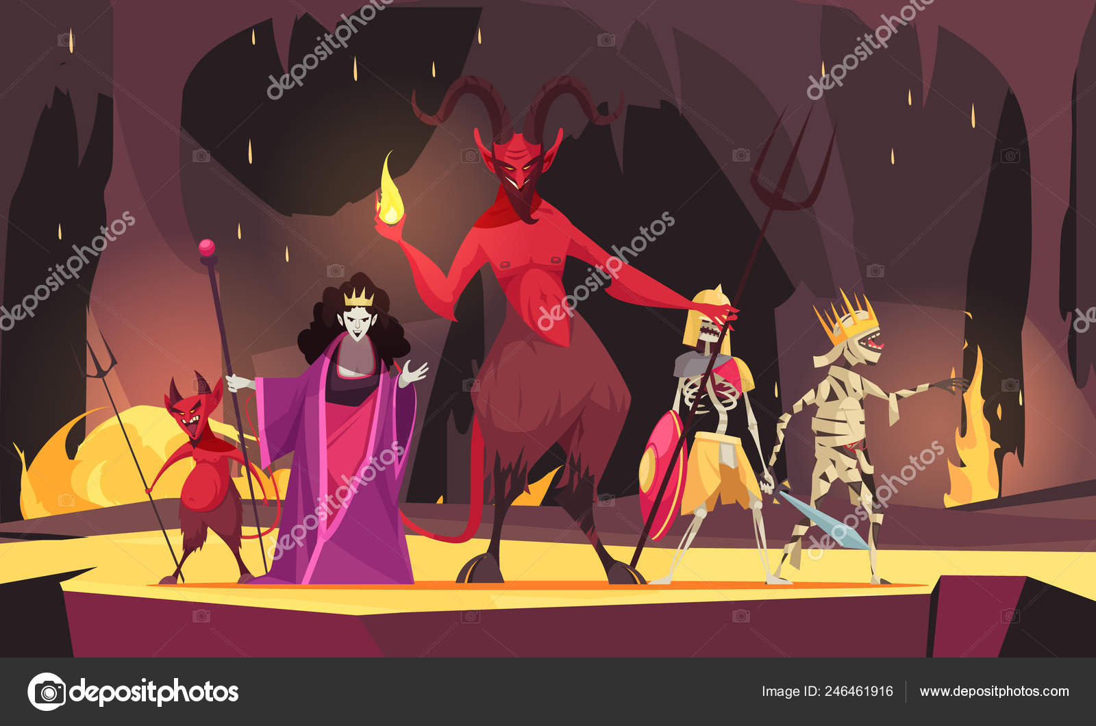 Evil Characters Cartoon Composition Stock Vector Image by ©macrovector ...