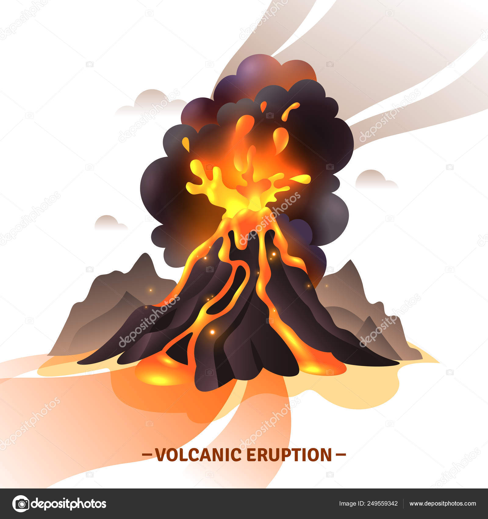Erupting Volcano Animation