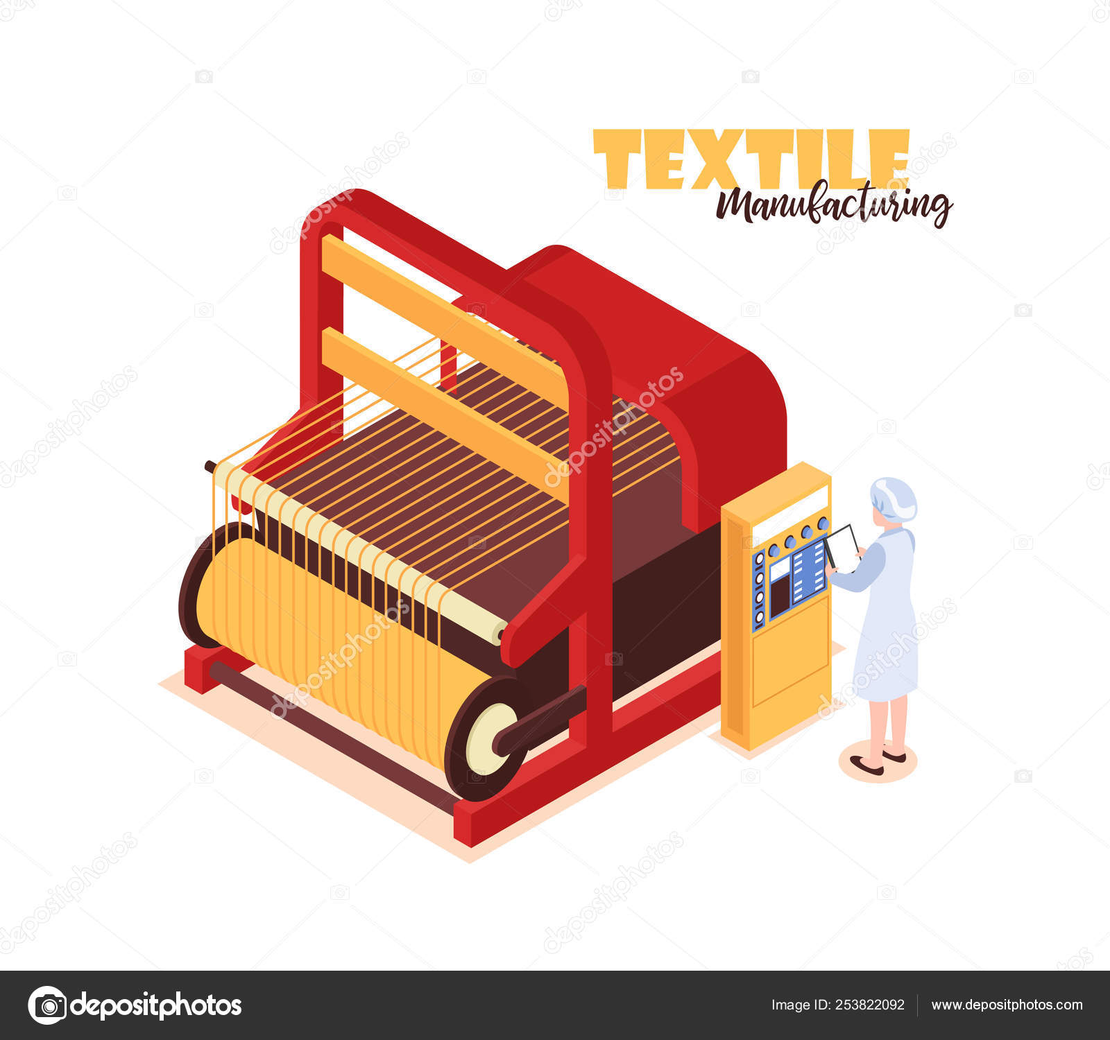 Textile Factory Concept Stock Vector by ©macrovector 253822092